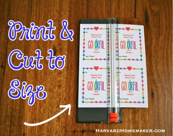 Melted Crayon Hearts with Free Printable Valentines - Harvard Homemaker