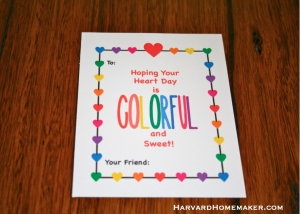 Melted Crayon Hearts with Free Printable Valentines - Harvard Homemaker
