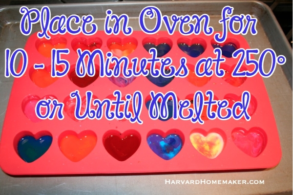Melted Crayon Hearts with Free Printable Valentines - Harvard Homemaker