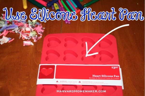Melted Crayon Hearts with Free Printable Valentines - Harvard Homemaker