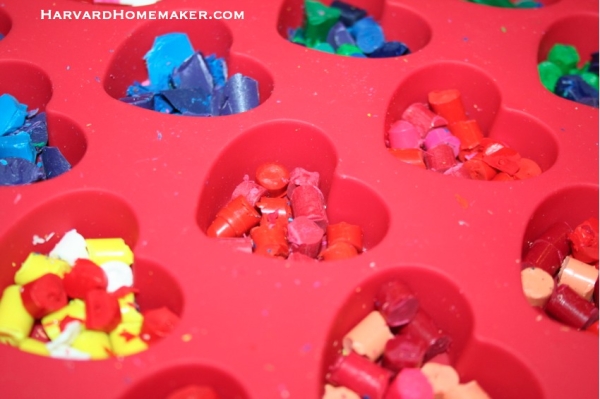 Melted Crayon Hearts with Free Printable Valentines - Harvard Homemaker