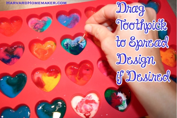 Melted Crayon Hearts with Free Printable Valentines - Harvard Homemaker