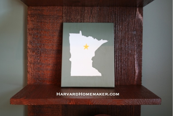 Love Your State Canvas - Easy, Inexpensive, DIY Art! - Harvard Homemaker
